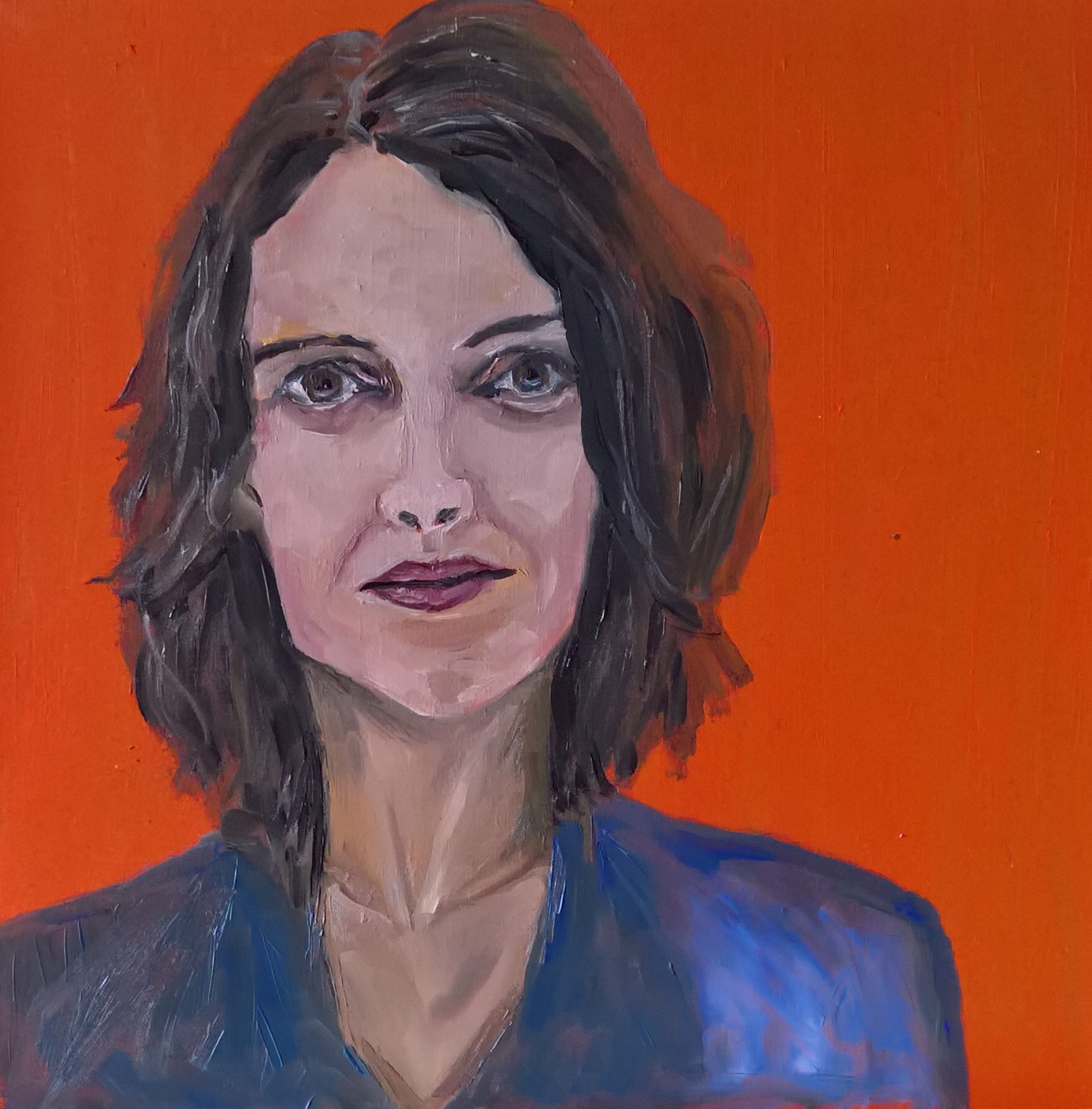 Portrait, orange and blue – Steven Short